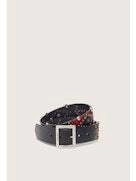 GOLDEN GOOSE Sierra Washed Leather Belt With Horsy Details, Studs, And Star Appliqués - Multicolor