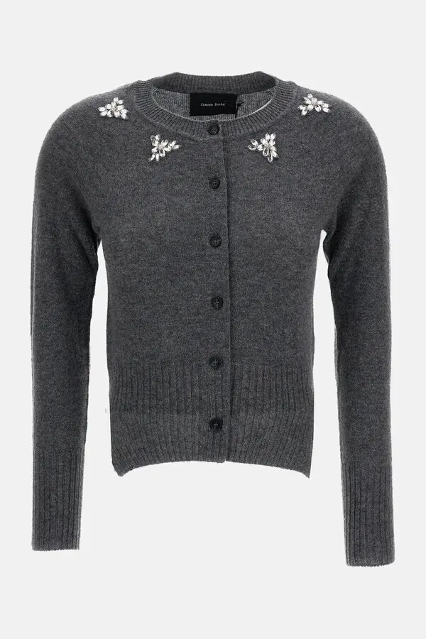 Simone Rocha Relaxed Cashmere Cardigan W/ Emb