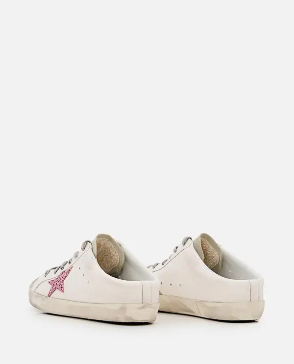 GOLDEN GOOSE Leather Bio-based Glitter Star Sneakers - Multicolor
