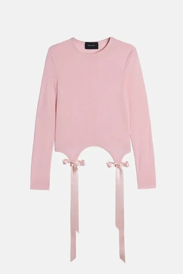 Simone Rocha Long Sleeve T-shirt With Bow Detail - Multicolor