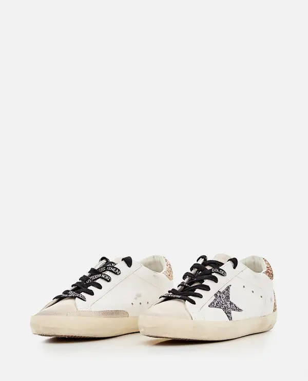 GOLDEN GOOSE Super Star Leather And Glitter Sneakers - Multicolor