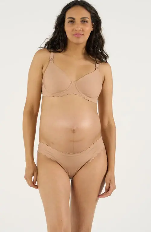 CACHE COEUR Skin Low Waist Maternity Tanga - Latte