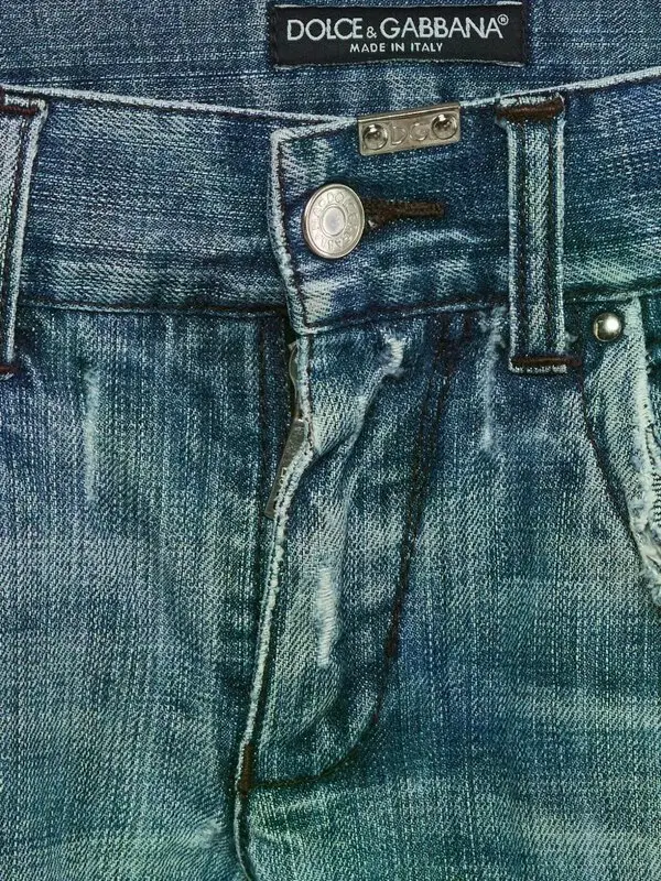 Dolce & Gabbana Distressed Slim-fit Jeans - Blue