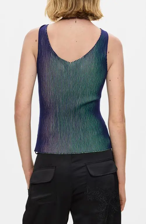 Desigual Gradient Ribbed Tank - Blue