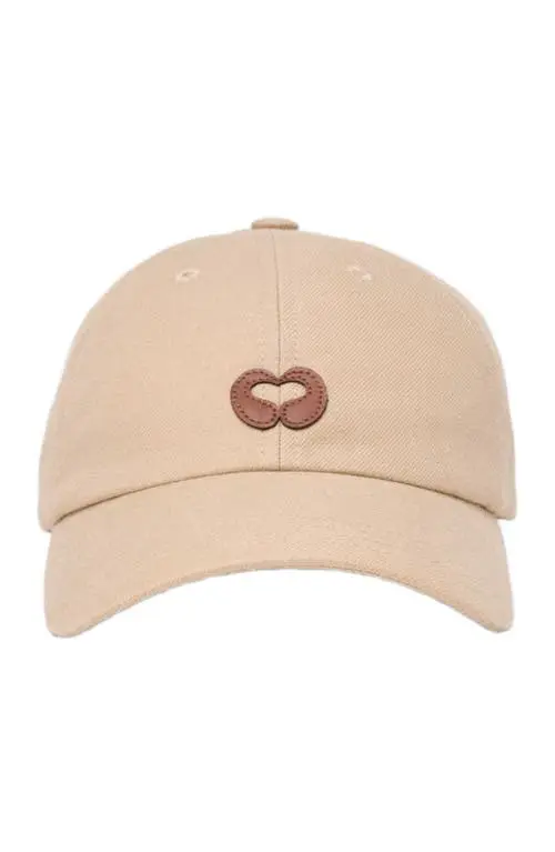 Maje Linen Blend Cap With Logo Detail - Beige