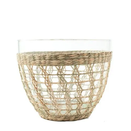 BE HOME Seagrass Cage Bowl - Natural - Large