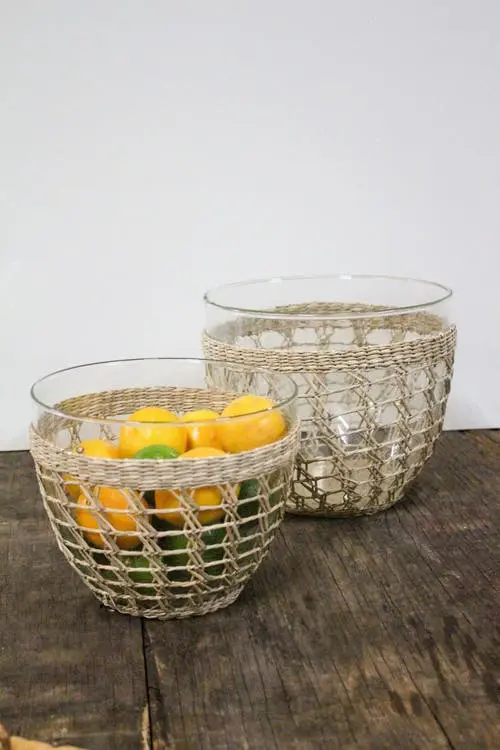 BE HOME Seagrass Cage Bowl