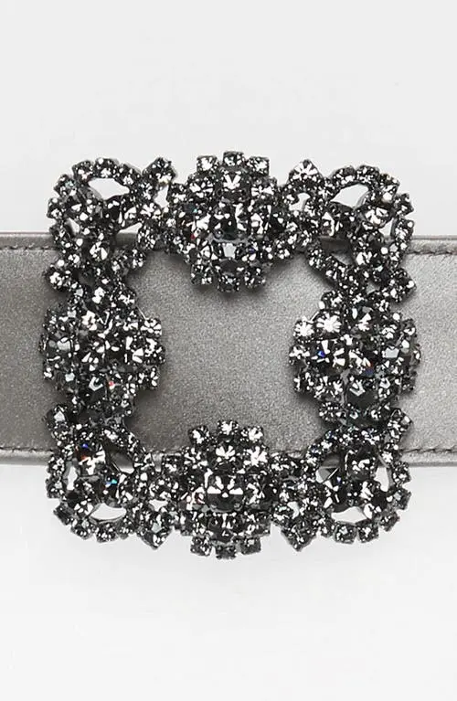 Manolo Blahnik Hangisi Jewel Buckle Satin Belt