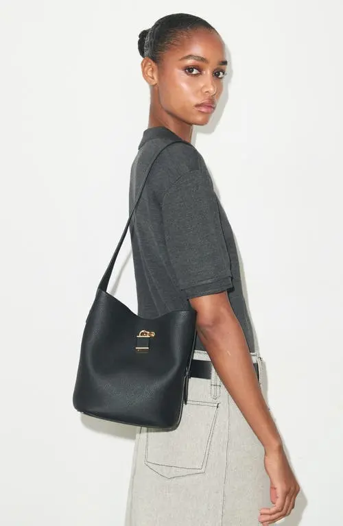 Tory Burch Lock Slim Medium Leather Bucket Bag