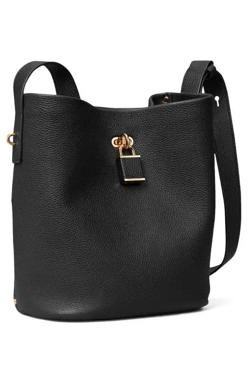Tory Burch Lock Slim Medium Leather Bucket Bag
