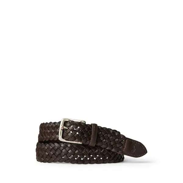 Ralph Lauren Braided Vachetta Leather Belt - Dark Brown