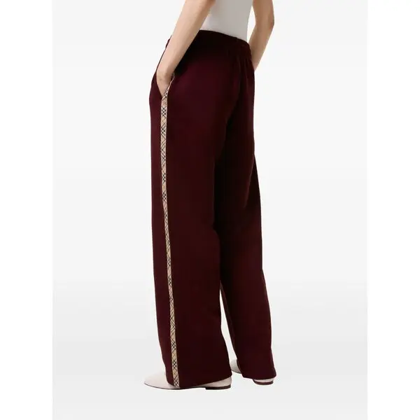Burberry Cotton Track Pants With Equestrian Knight Design - Red