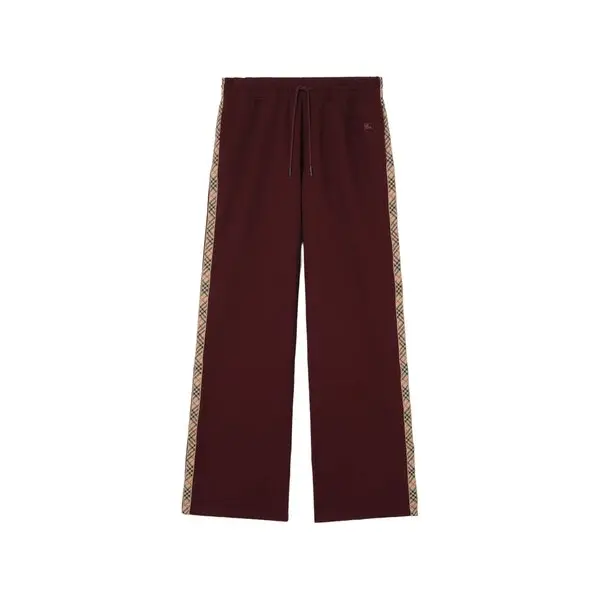 Burberry Cotton Track Pants With Equestrian Knight Design - Red
