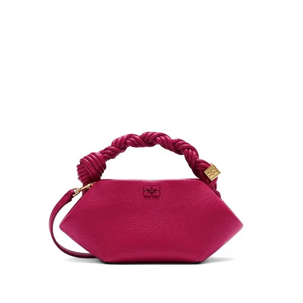GANNI Grained Texture Braided Top-handle Tote Bag - Red