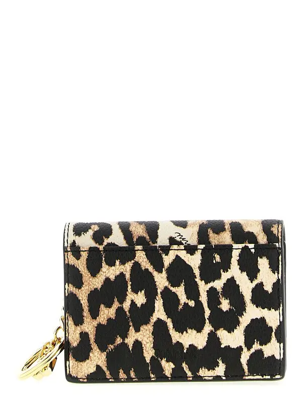 GANNI Leopard' Print Card Holder - White