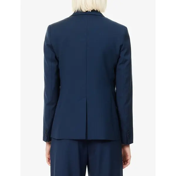 Max Mara Single-breasted Wool Blazer - Navy