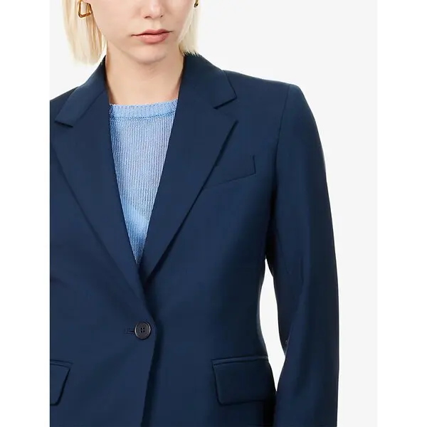 Max Mara Single-breasted Wool Blazer - Navy