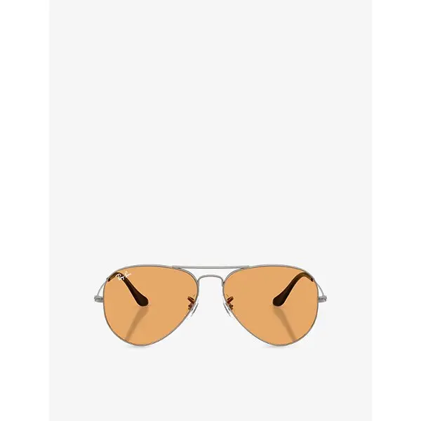 Ray-ban Aviator-frame Metal Sunglasses - Grey