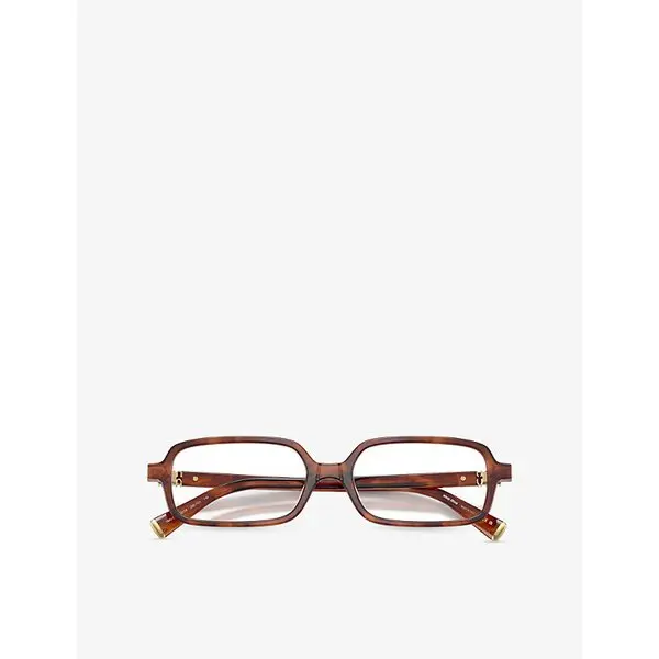 Miu Miu Rectangle Frame Acetate Eyeglasses - Brown