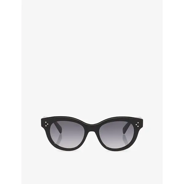 Celine Round Frame Acetate Sunglasses - Black