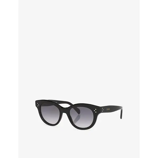 Celine Round Frame Acetate Sunglasses - Black