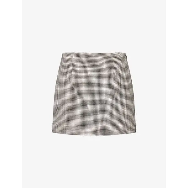 Rag & Bone Piper Checked Wool Mini Skirt - Blackpld