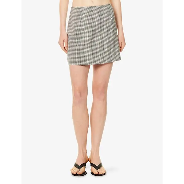Rag & Bone Piper Checked Wool Mini Skirt