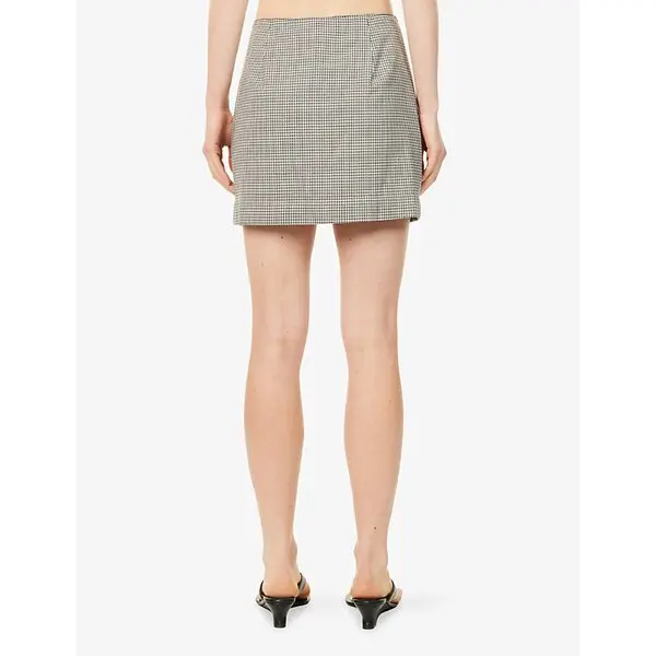 Rag & Bone Piper Checked Wool Mini Skirt