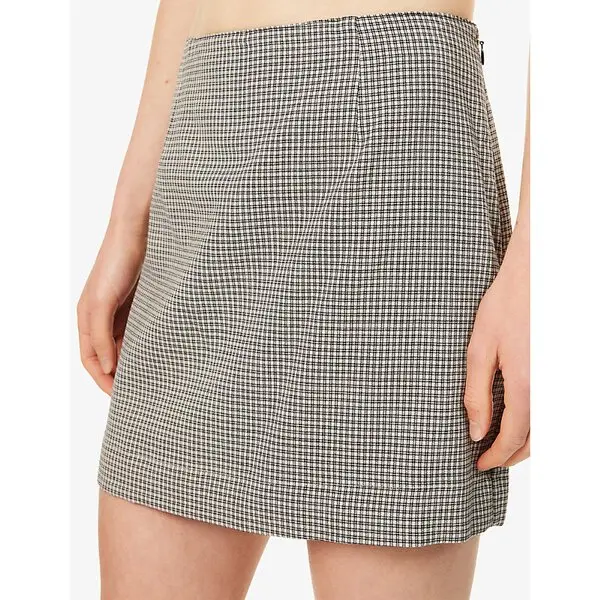 Rag & Bone Piper Checked Wool Mini Skirt