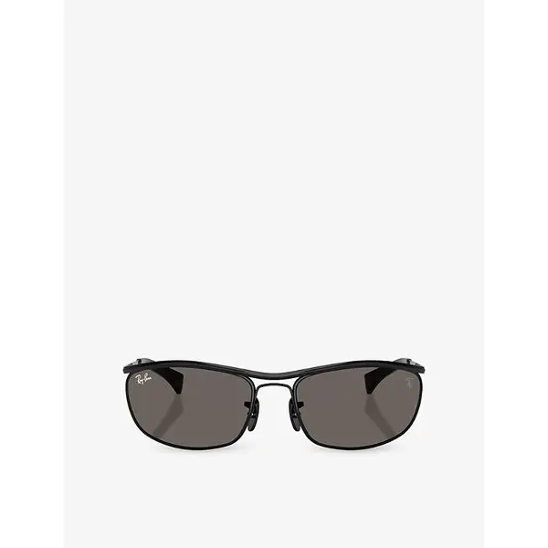 Ray-ban Scuderia Ferrari Oval-frame Metal Sunglasses - Black