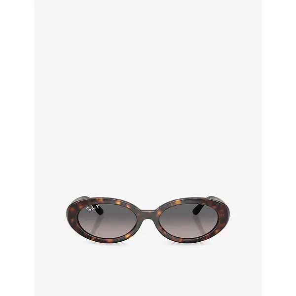 Ray-ban Rb2223 Oval-frame Sunglasses - Brown