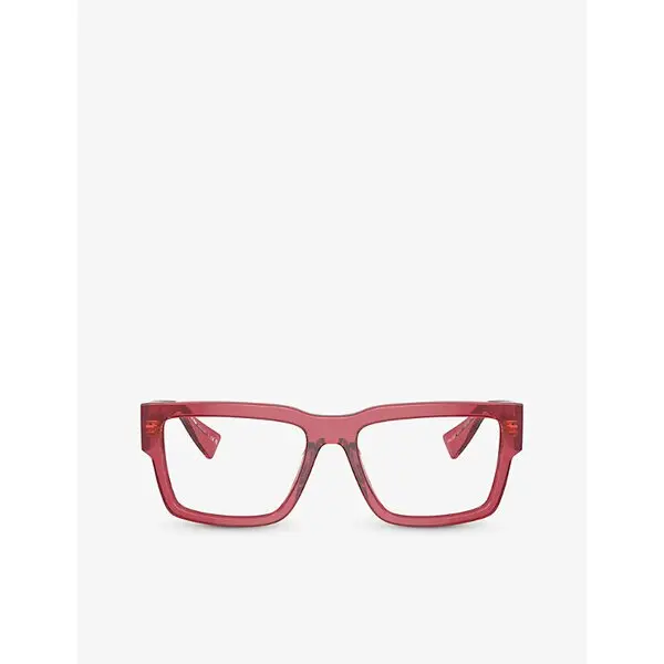 Miu Miu Mu 02xv Rectangle Acetate Eyeglasses - Red
