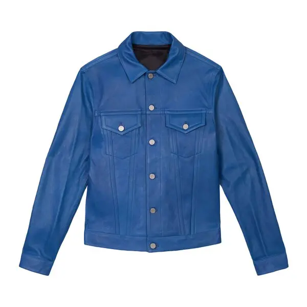 PURPLE BRAND Leather Trucker Jacket 'galaxy
