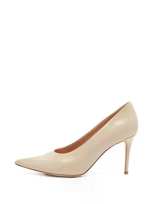 GIANVITO ROSSI Beige Leather Stiletto Heel Pumps