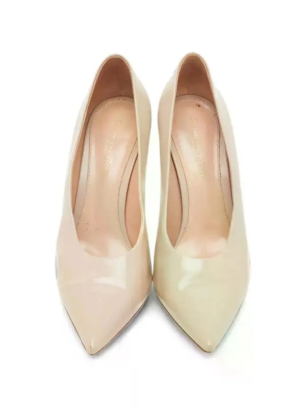 GIANVITO ROSSI Beige Leather Stiletto Heel Pumps - Neutrals