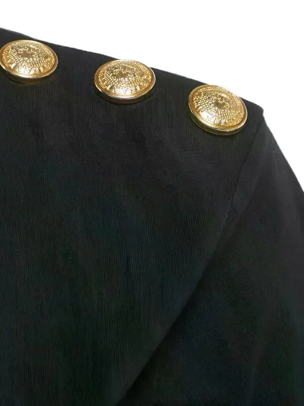 Balmain Logo Print Button Detail T-shirt