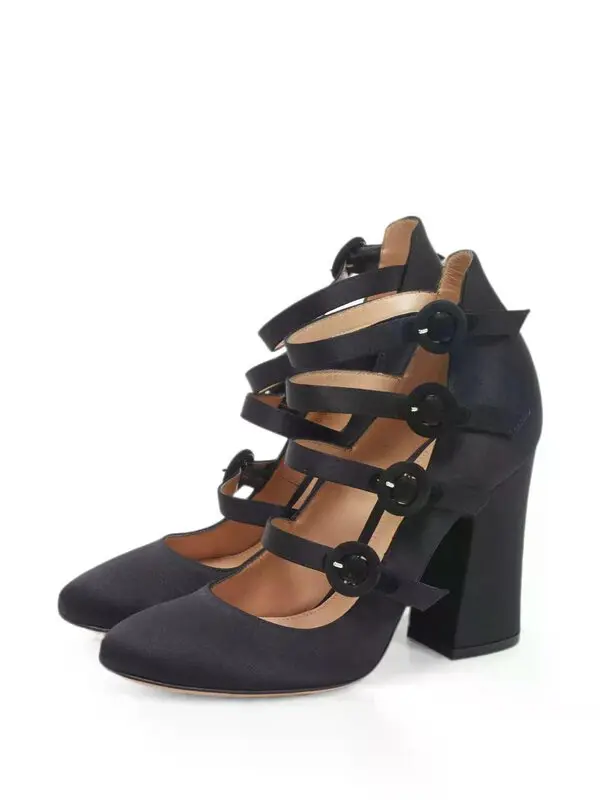 GIANVITO ROSSI Strappy Block-heel Pumps