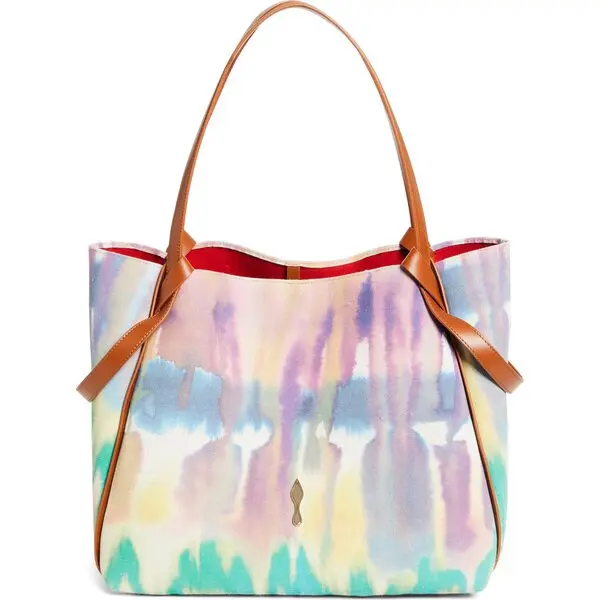 CHRISTIAN LOUBOUTIN Large Bettina Tie Dye Canvas Tote - M862 Multi/cuoio