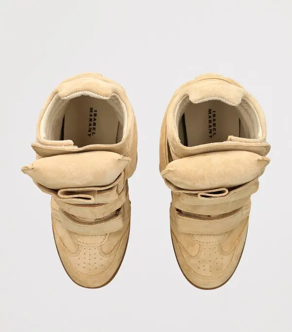 Isabel Marant Étoile Suede Bekett Wedge High Top Sneakers - Gold