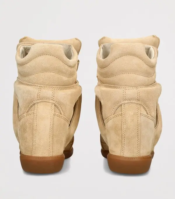 Isabel Marant Étoile Suede Bekett Wedge High Top Sneakers - Gold