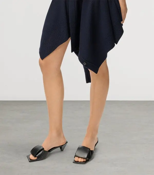 Loewe Leather Origami Heeled Sandals - Black