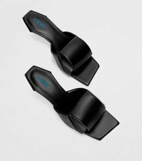 Loewe Leather Origami Heeled Sandals - Black