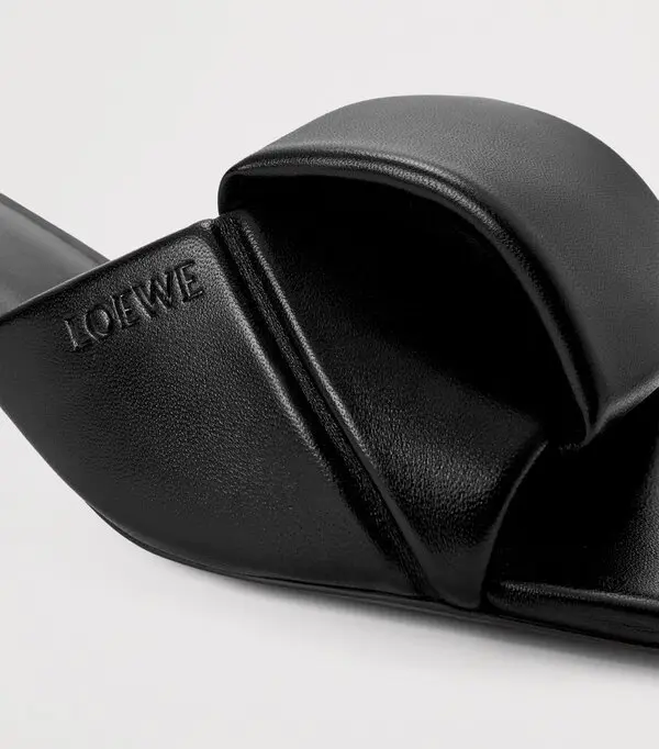 Loewe Leather Origami Heeled Sandals - Black