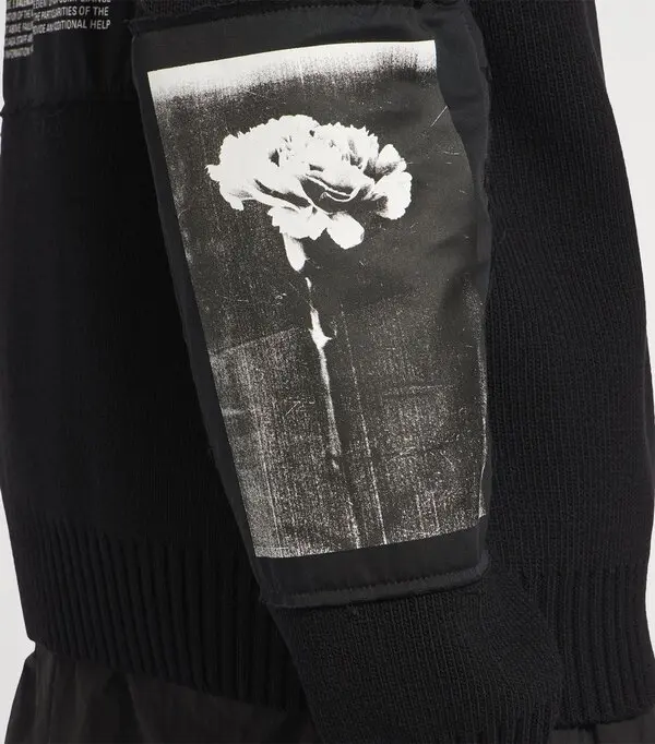 Balenciaga Wool Zip-up Jacket With Graphic And Floral Patch