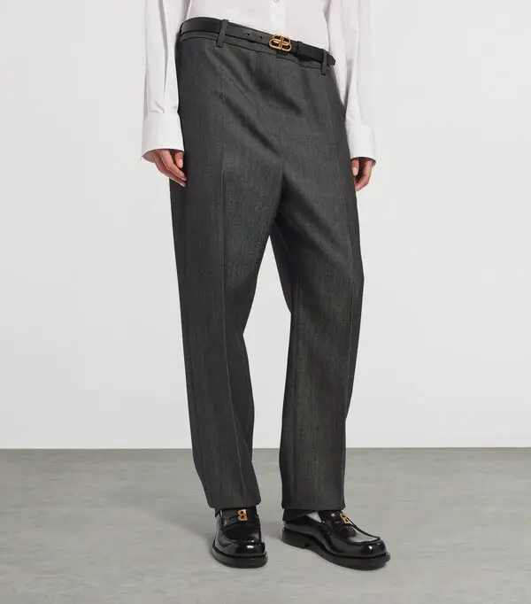 Balenciaga Wool Straight-leg Trousers