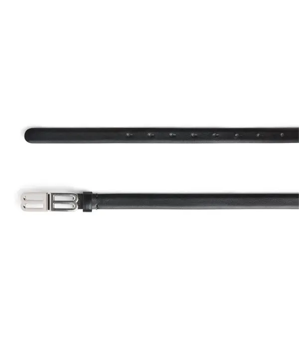 Balenciaga Bb Logo Leather Belt - Black
