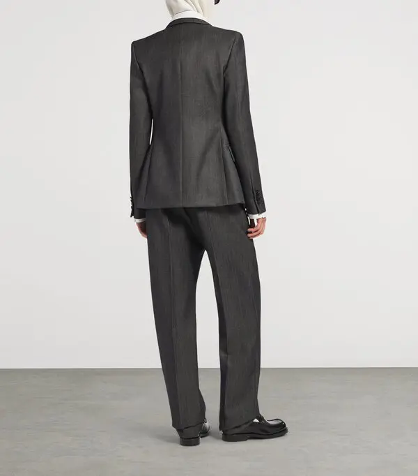 Balenciaga Double Breasted Wool Twill Blazer