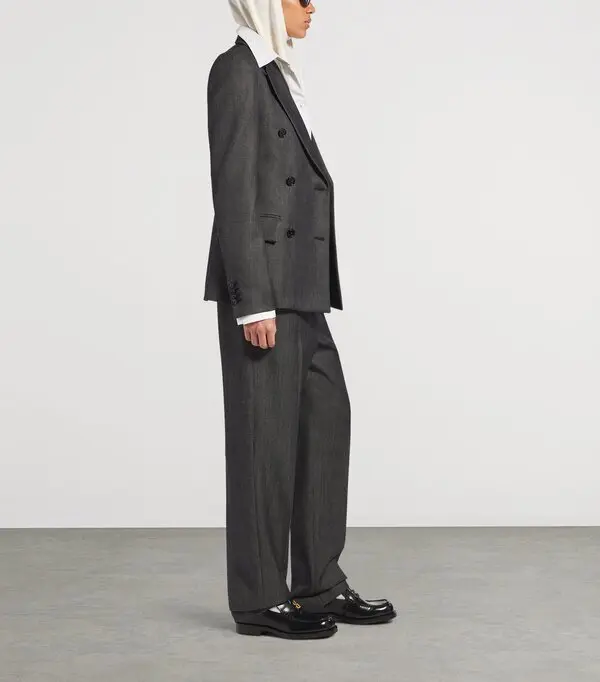 Balenciaga Double Breasted Wool Twill Blazer