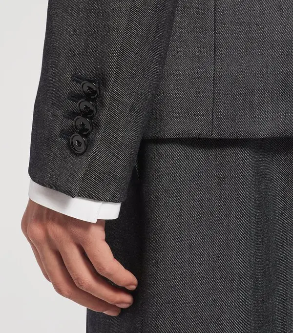 Balenciaga Double Breasted Wool Twill Blazer