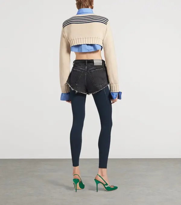 Balenciaga Double Layer Cropped Sweater Shirt